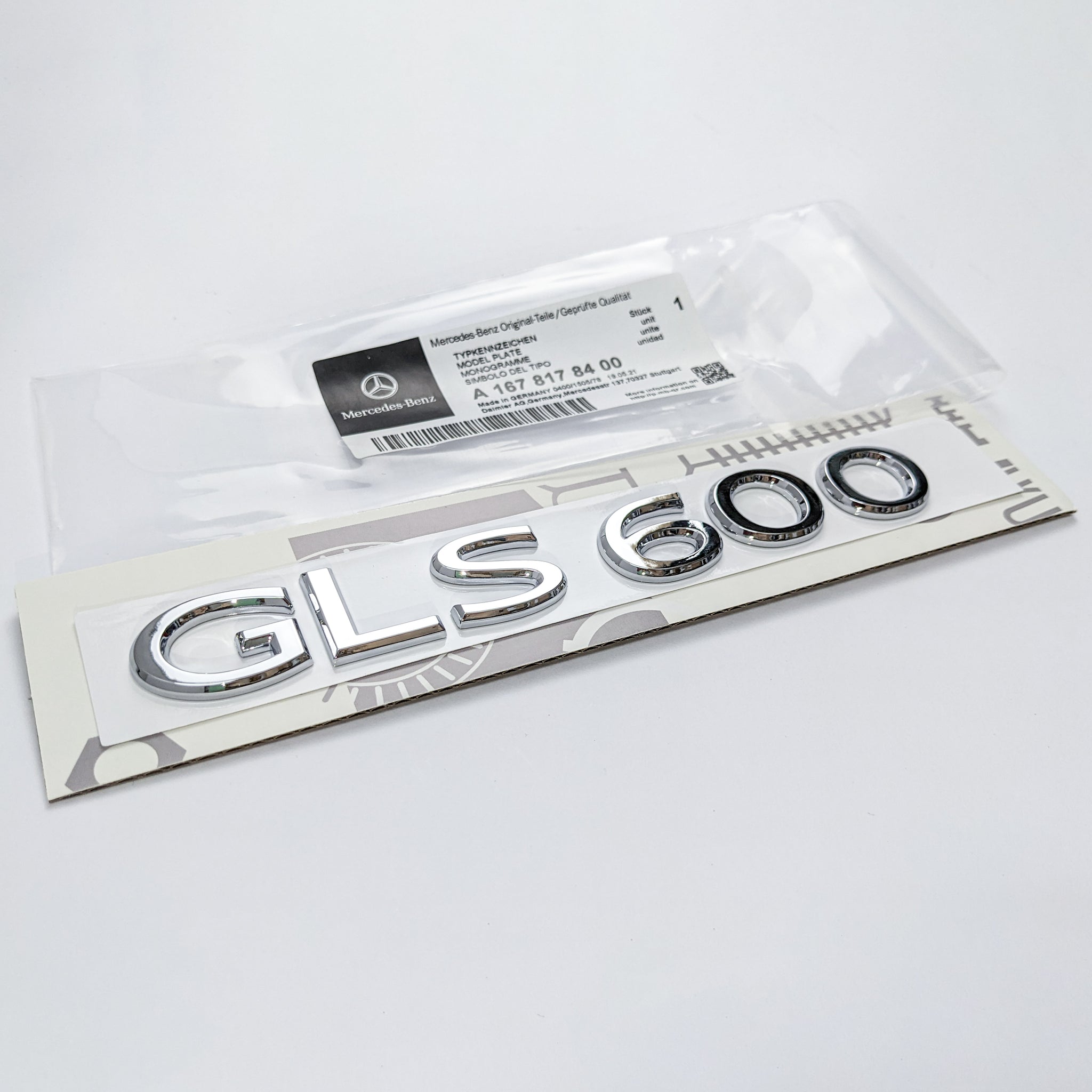 Mercedes Benz Chrome Silver "GLS600" Rear Trunk Emblem Nameplate Badge