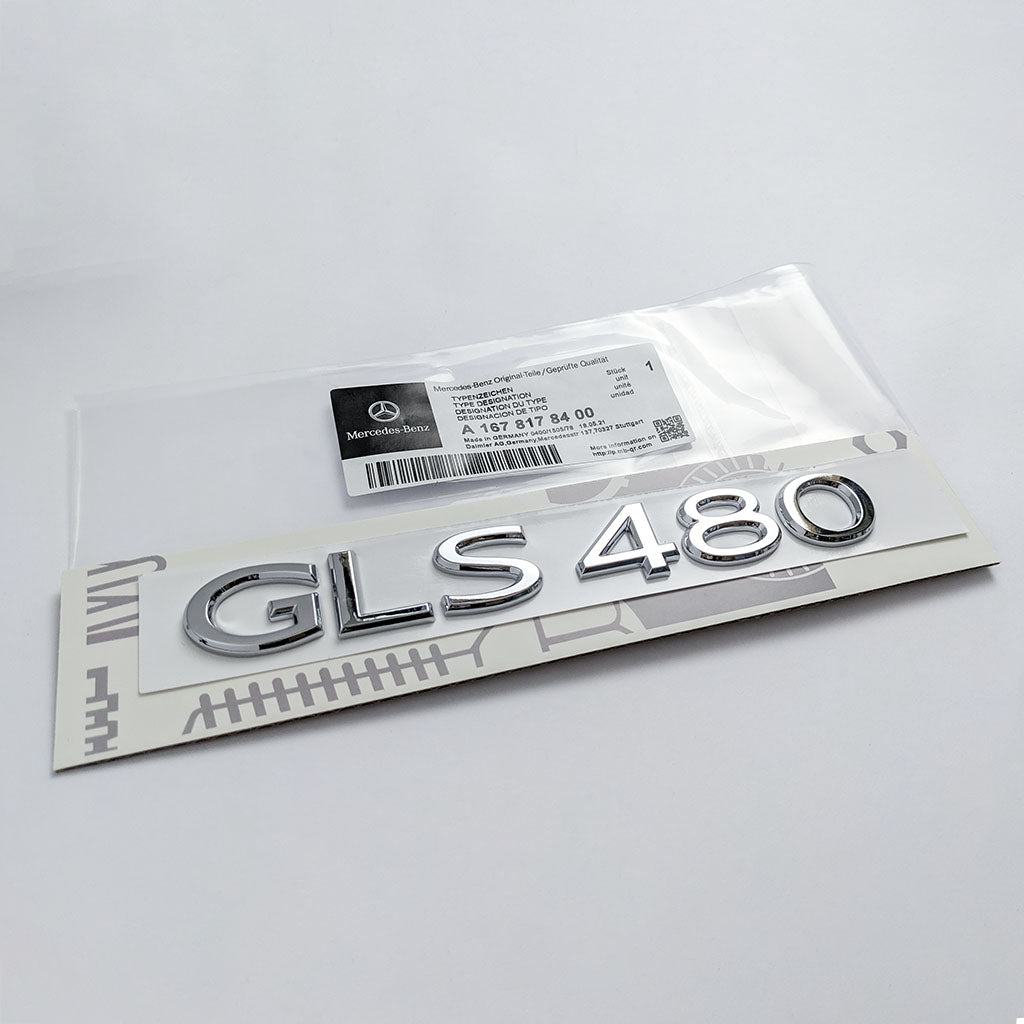 Mercedes Benz Chrome Sliver "GLS480" Rear Trunk Letter Badge Logo A167