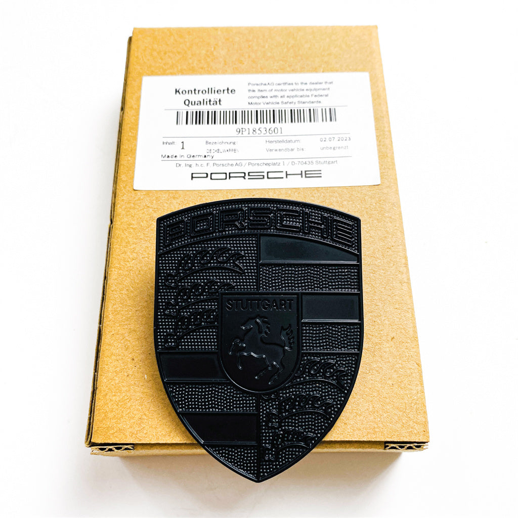 Porsche Refinished Black Custom Hood Crest Emblem Badge 9P1853601