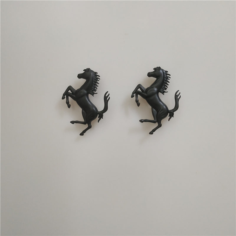 Ferrari Roma Front&Rear Bumper Matte Black Horse Emblem Badge Kit