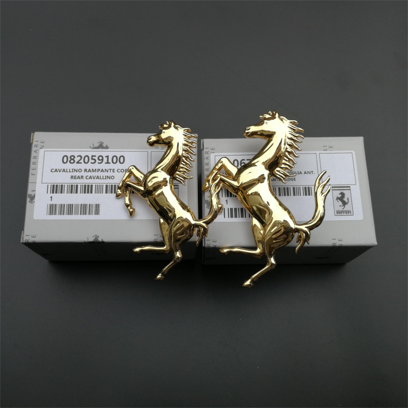 Ferrari California Front&Rear Bumper Horse Badg Emblem Kit Gold
